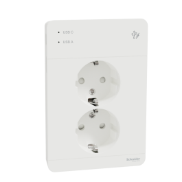 Vägguttag Exxact Primo Infälld 2-vägs 2x USB A+C Schneider Electric ...