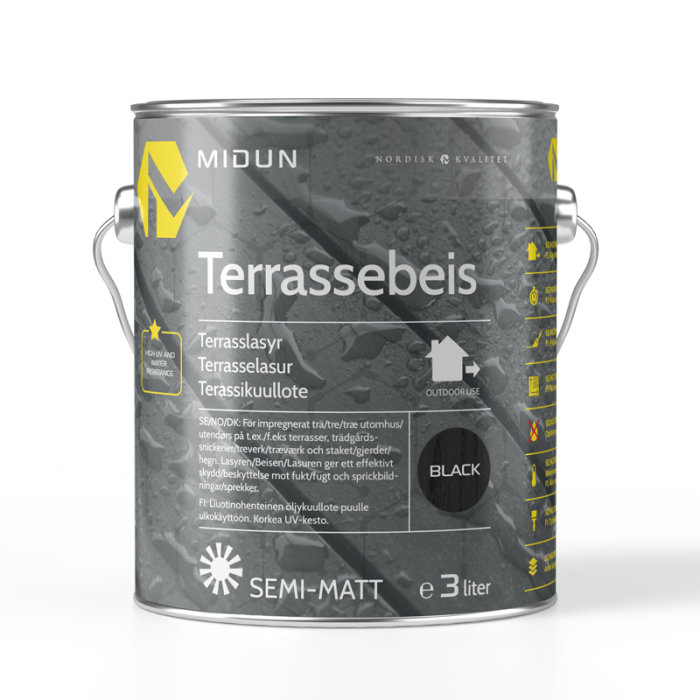 Terasslasyr Svart Midun (P-19080) | Byggmax