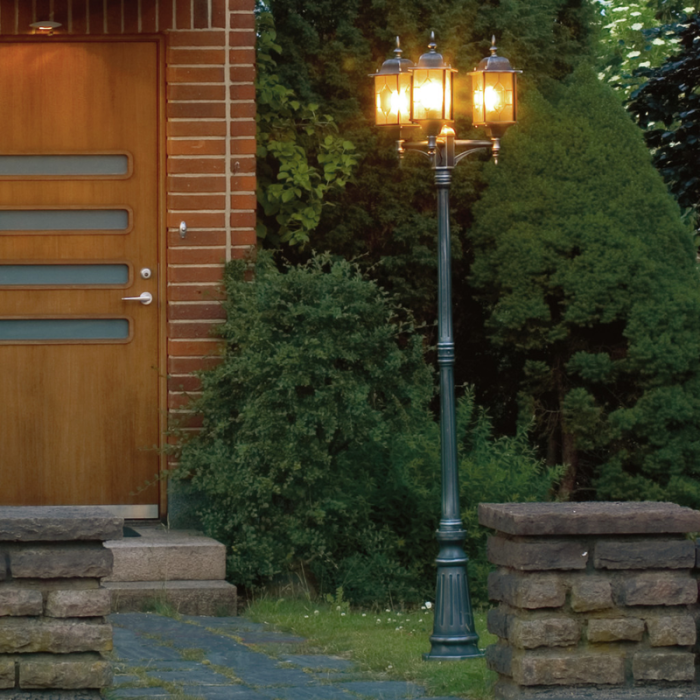 Lyktstolpe Milano 3-arm E27 Svart/Silver Gnosjö Konstsmide (P-68716726 ...