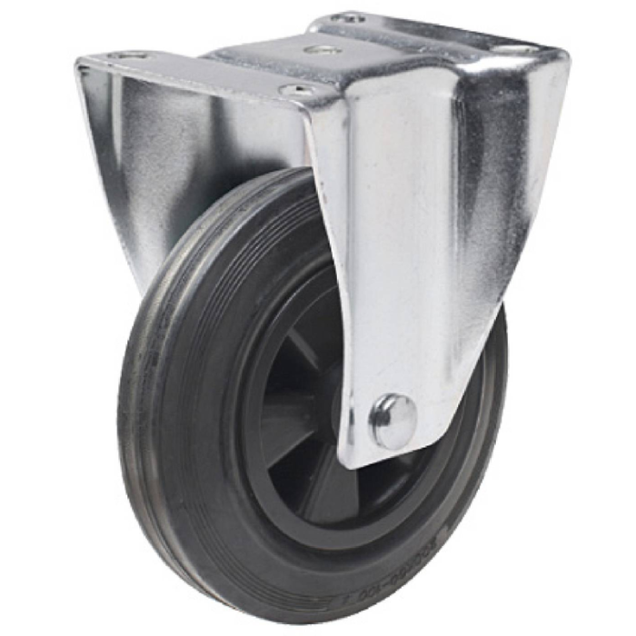 Transporthjul Fast Med Platta Svart 125 mm Millers (P-68719448) | Byggmax