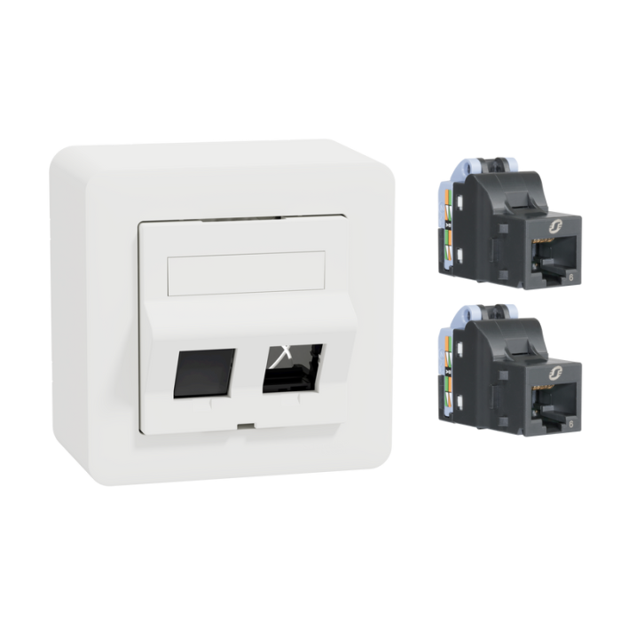 Datauttag Exxact 2x Kat6 UTP Actassi S-One Schneider Electric (68736220 ...